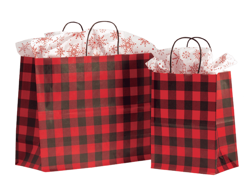 Red Buffalo Plaid Shoppers – Snow Globe Packaging